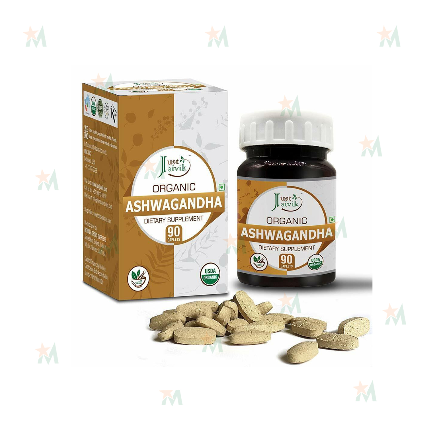 Just Jaivik Organic Ashwagandha Caplets - Star Mart